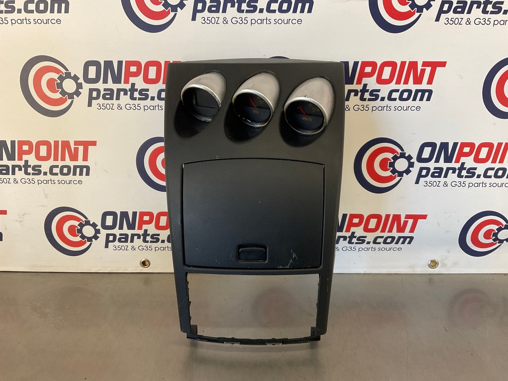 2006 Nissan 350Z Center Dash Bezel Trim Cubby Oil Volts Gauges OEM 21B ...